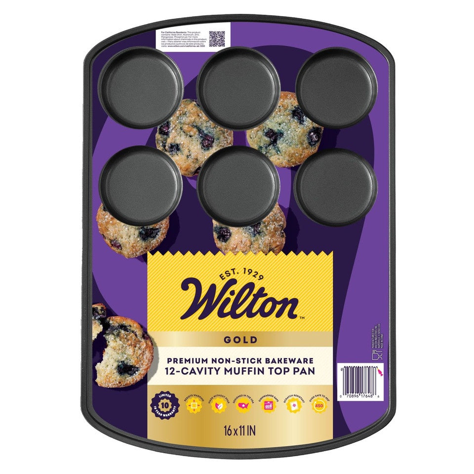 Gold Non-stick Muffin Top Pan, 12 Cavity – International Imports The ...